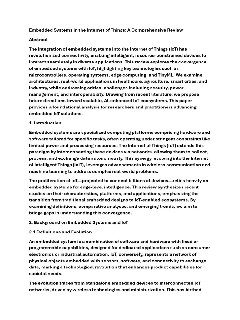 Embedded Systems in IoT: Key Insights | PDF | Internet Of Things ...
