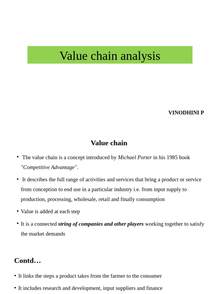 Value Chain Analysis | PDF | Value Chain | Supply Chain