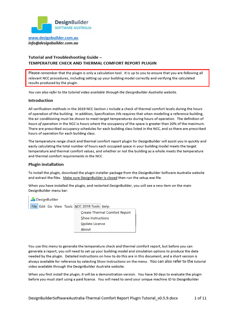 DesignBuilderSoftwareAustralia Thermal Comfort Report Plugin Tutorial ...