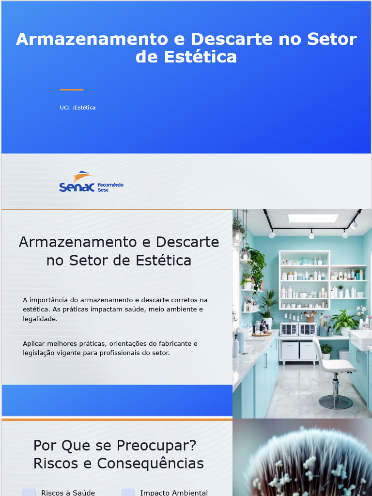Aula 4 Armazenamento e Descarte No Setor de Estetica Introducao | PDF ...