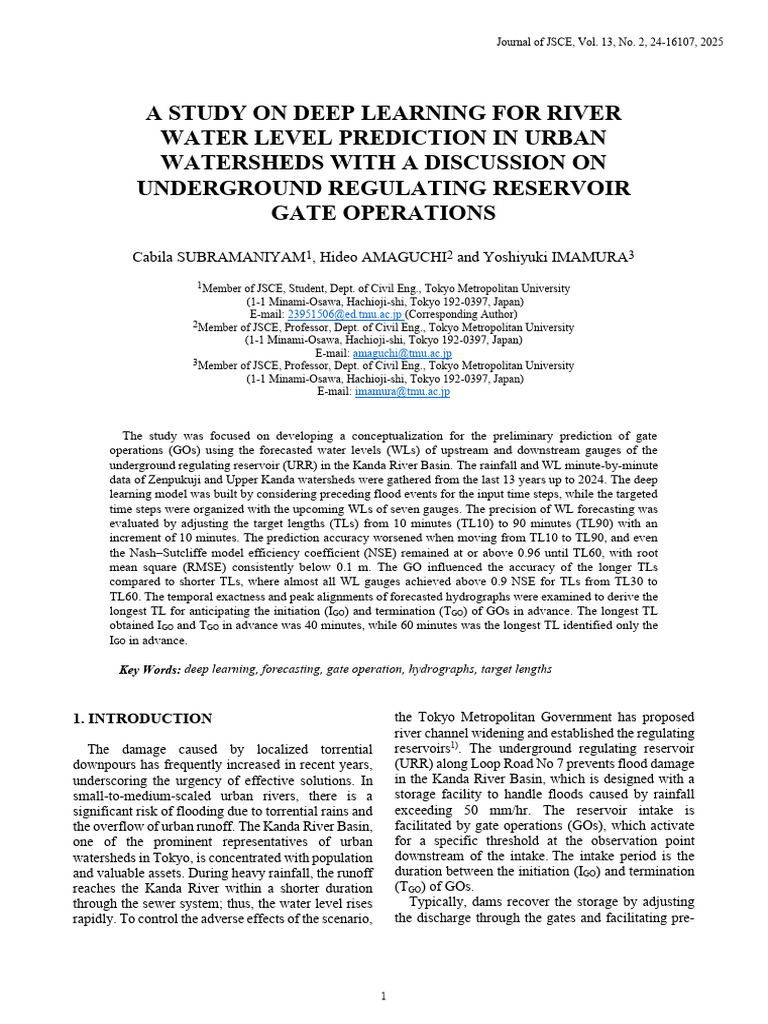 A Study On Deep Learning For River Water Level Prediction in Urban ...