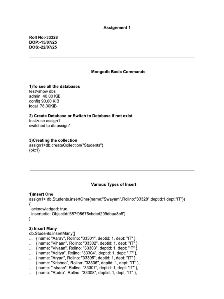 Assignment 1 Adbms | PDF