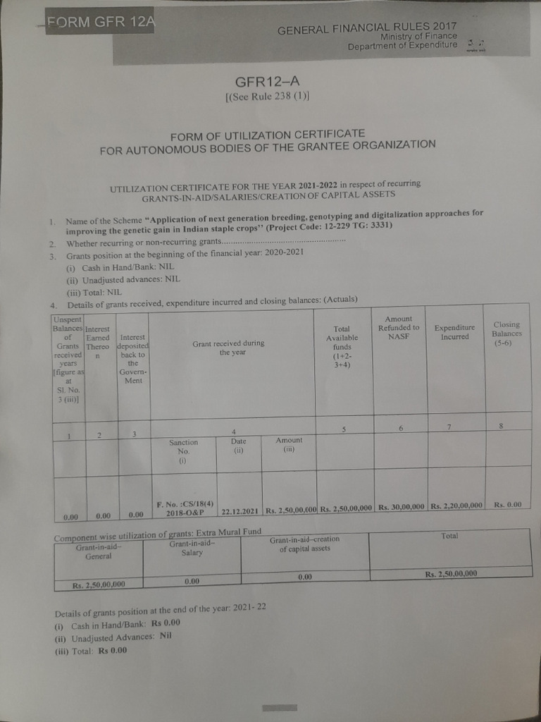 GFR 12 - A - Nasf 2021-22 | PDF | Audit | Business Economics