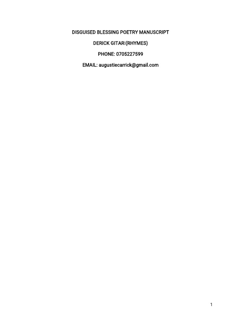 Samburu Poetry Manuscript by Derick Gitari | PDF