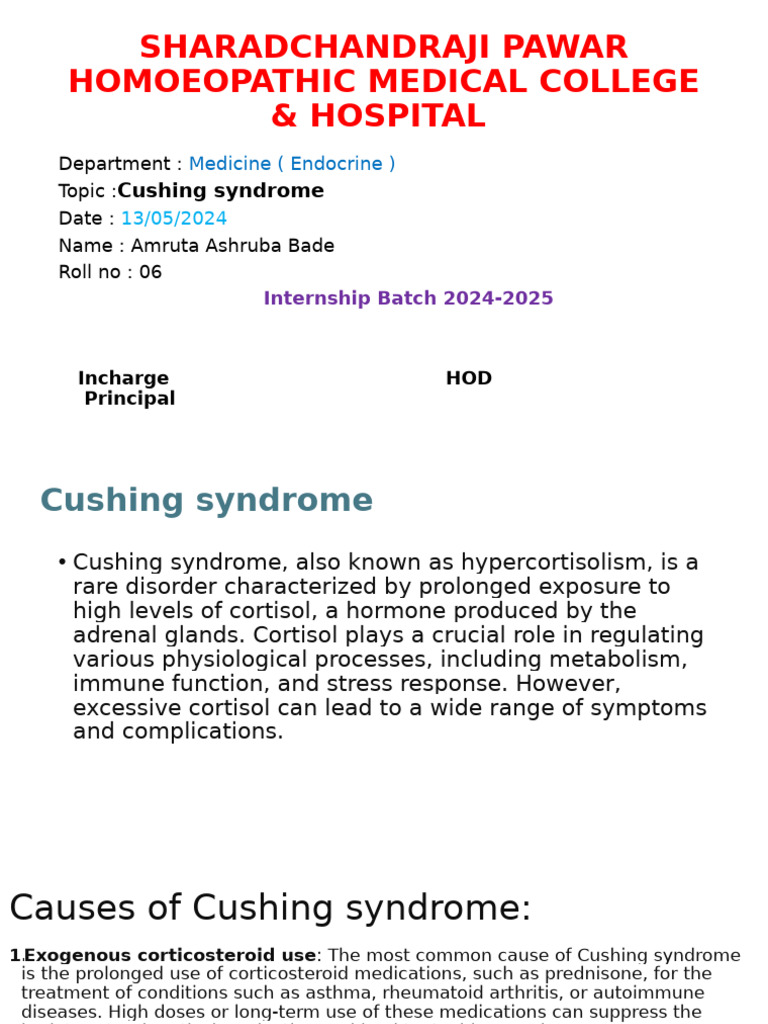 Understanding Cushing Syndrome Symptoms | PDF | Adrenal Gland | Human ...