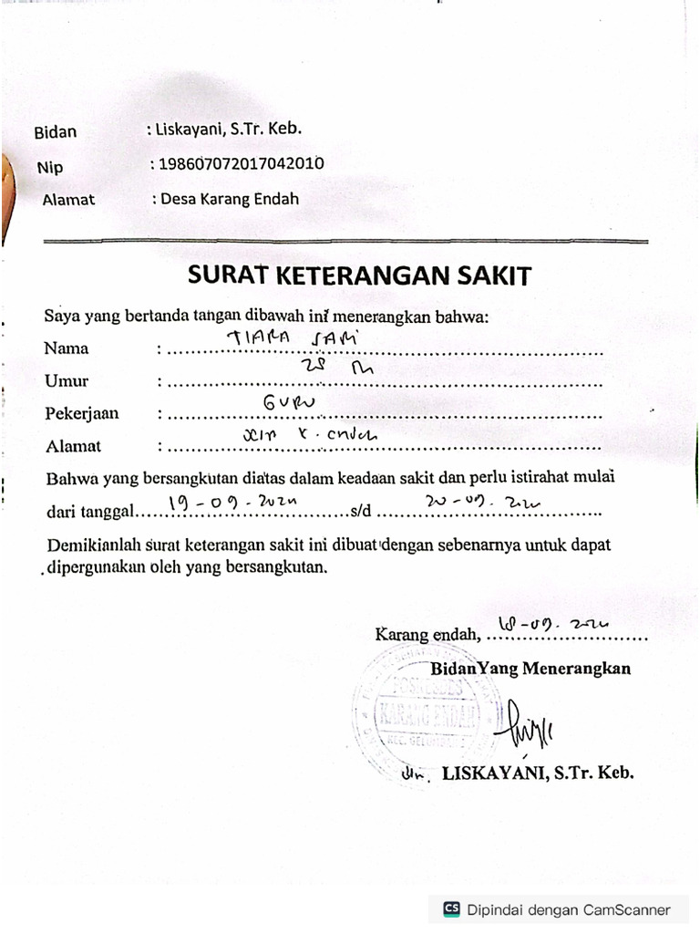 Surat Sakit Tiara | PDF