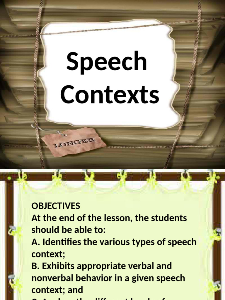 Types of Speech Contexts Explained | PDF | Communication | Cognition