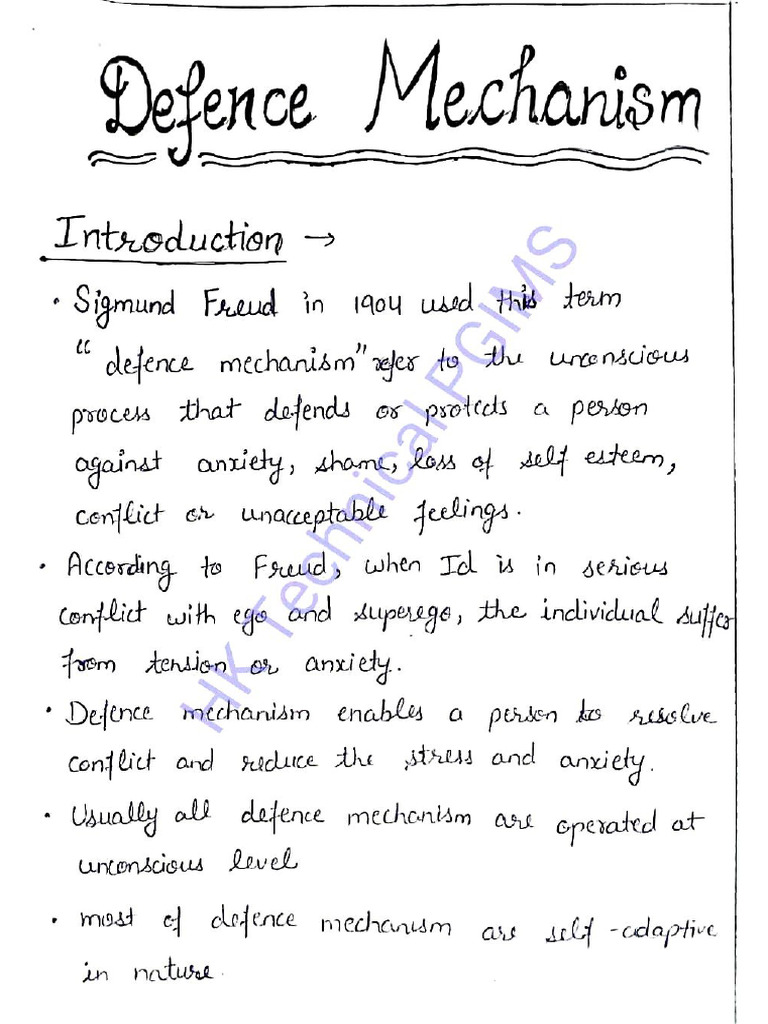 Defence Mechanism | PDF