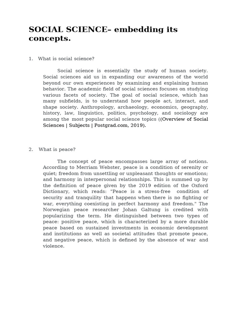 Understanding Social Science and Peace | PDF | Social Sciences | Peace
