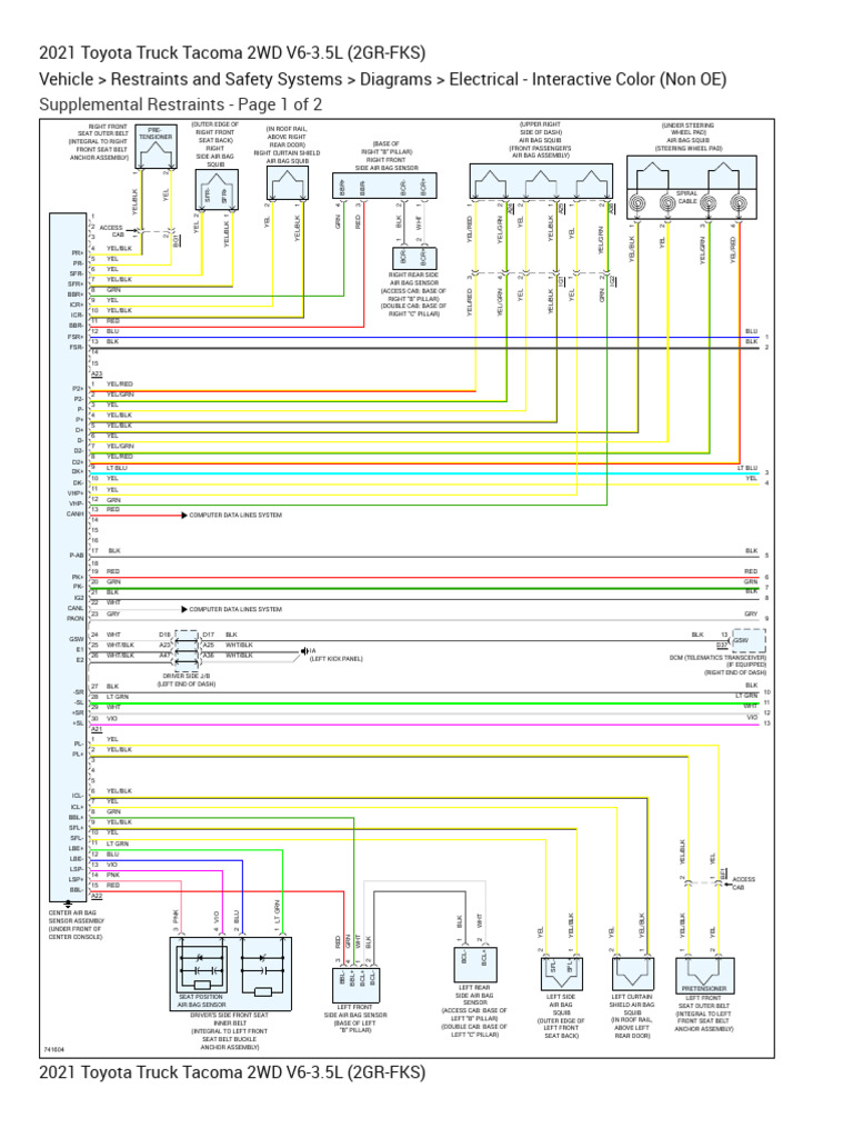 2021 Toyota Tacoma Safety System Diagrams | PDF | Airbag | Vehicle Industry