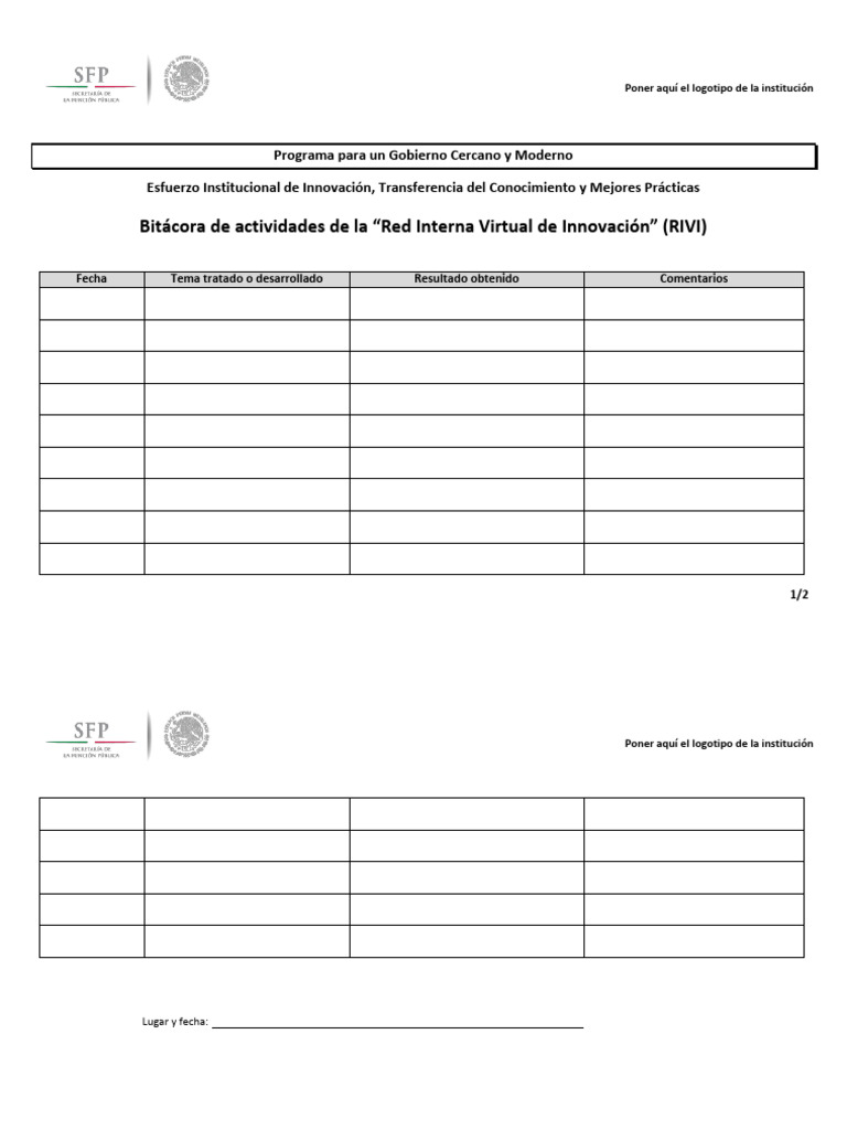 Formato de Bit Cora de Actividades RIVI 2016 F | PDF