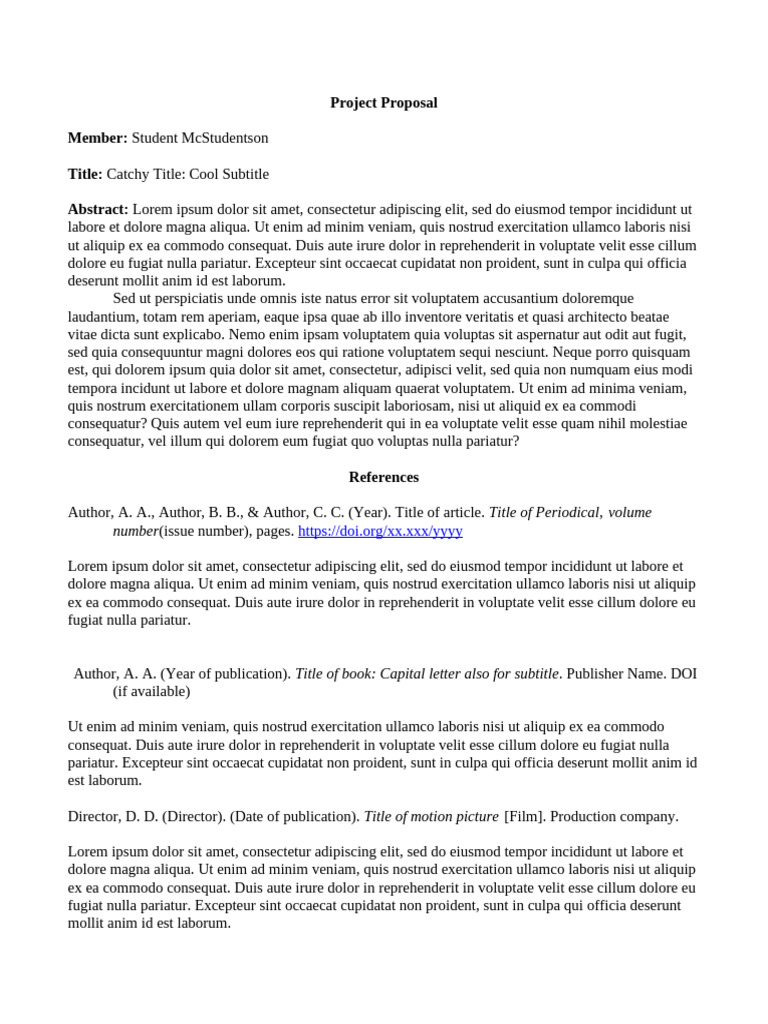 Proposal Format | PDF