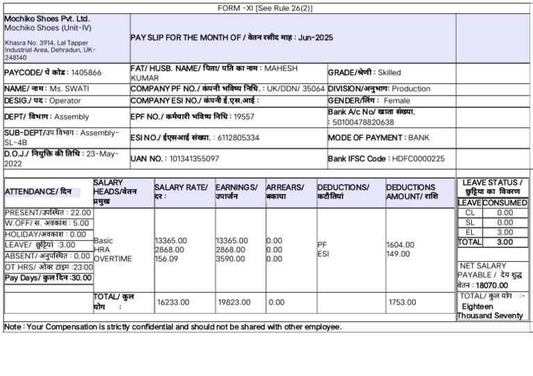 Pay Slip | PDF