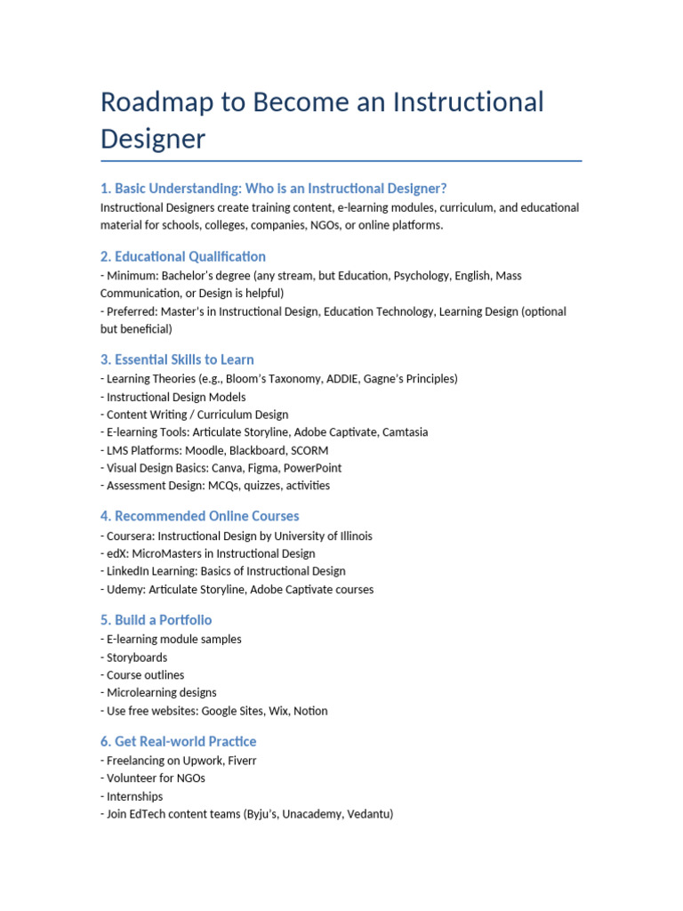 Guide to Becoming an Instructional Designer | PDF