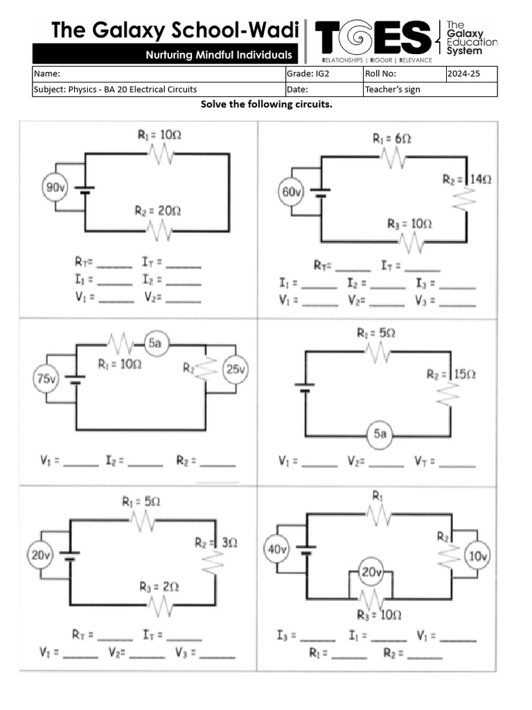 Electrical Circuits Problem Set IG2 | PDF