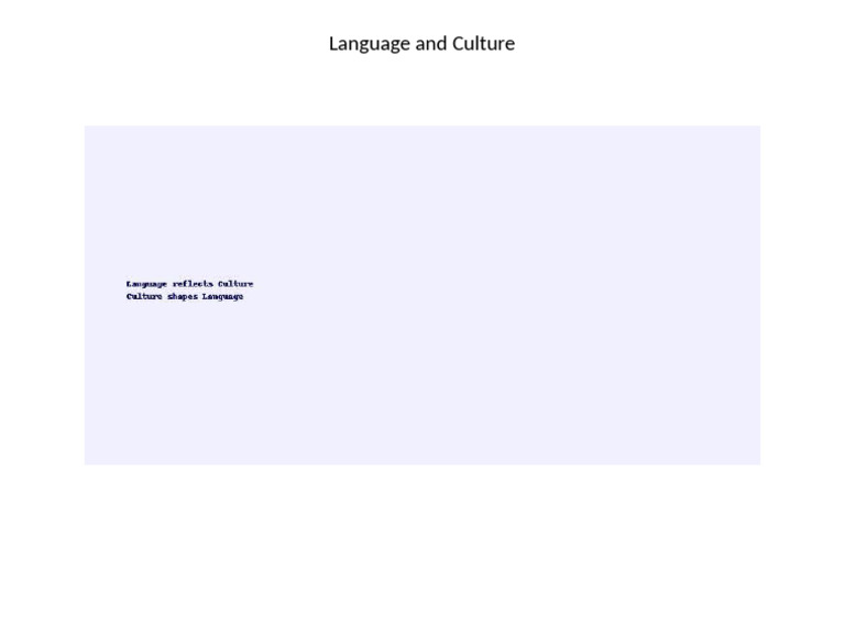 Language and Culture Slide With Illustration | PDF