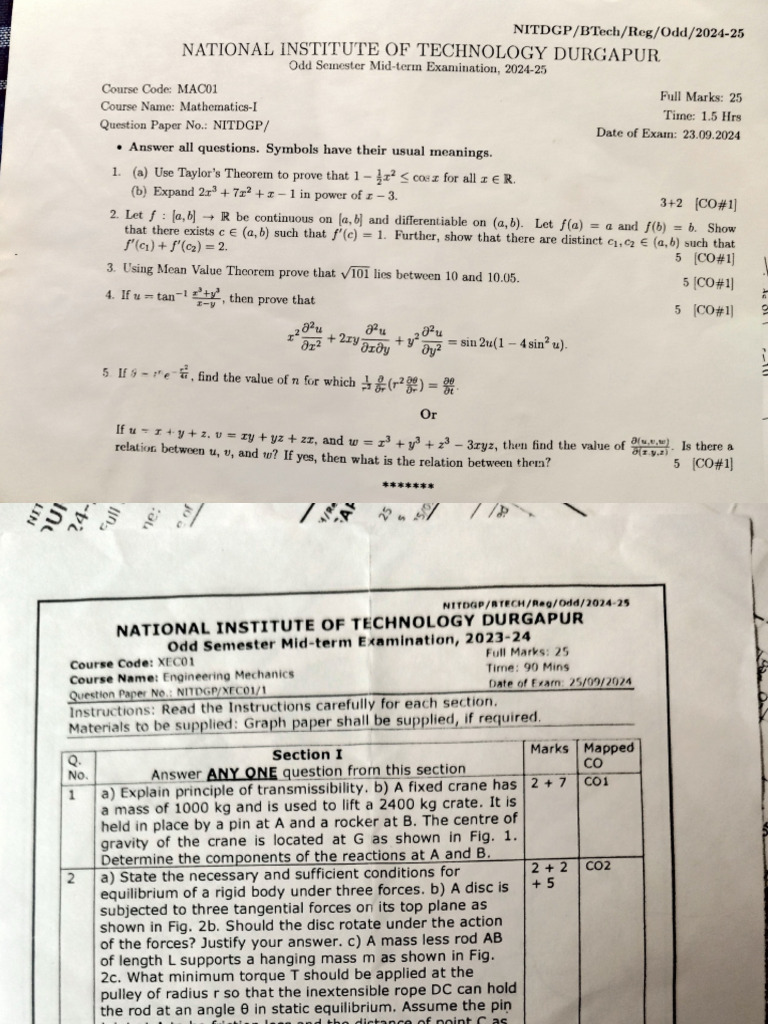 MidSem 2024 Sem1 Pyqs | PDF