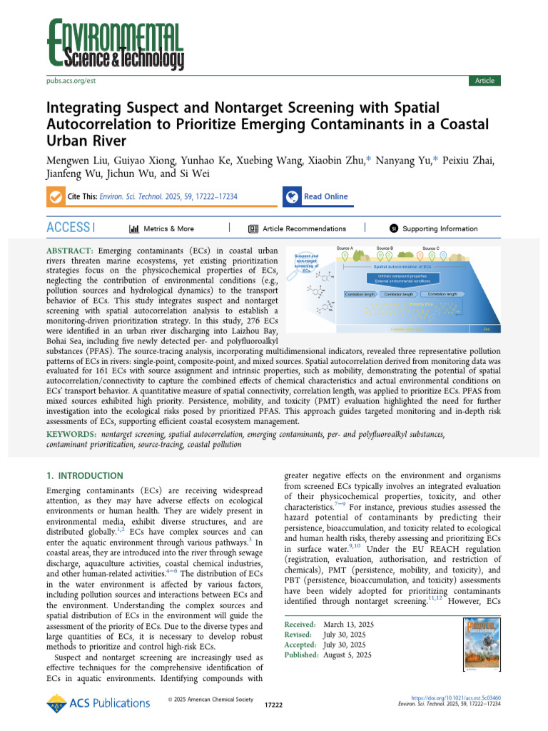Liu Et Al 2025 Integrating Suspect and Nontarget Screening With Spatial ...