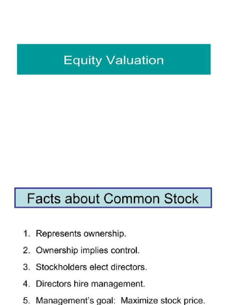 Equity Valuation Models-1 | PDF