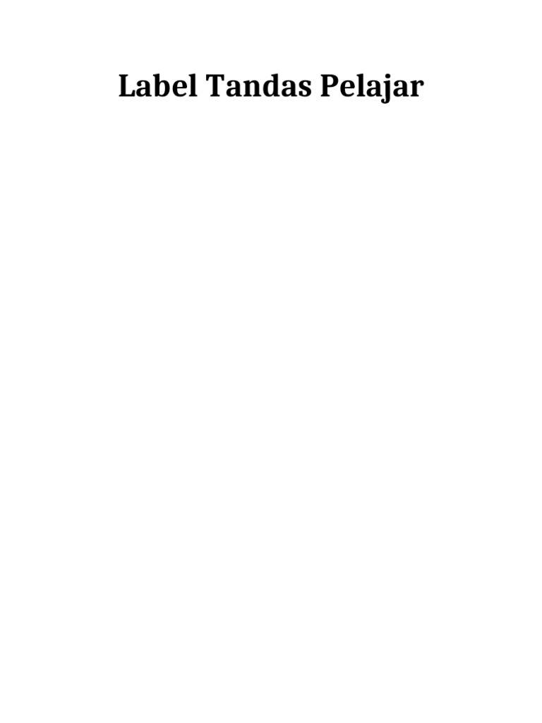 Label Tandas Pelajar Berwarna | PDF