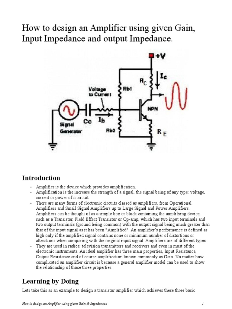 How To Design An Amplifier Using Given Gain | PDF | Amplifier ...