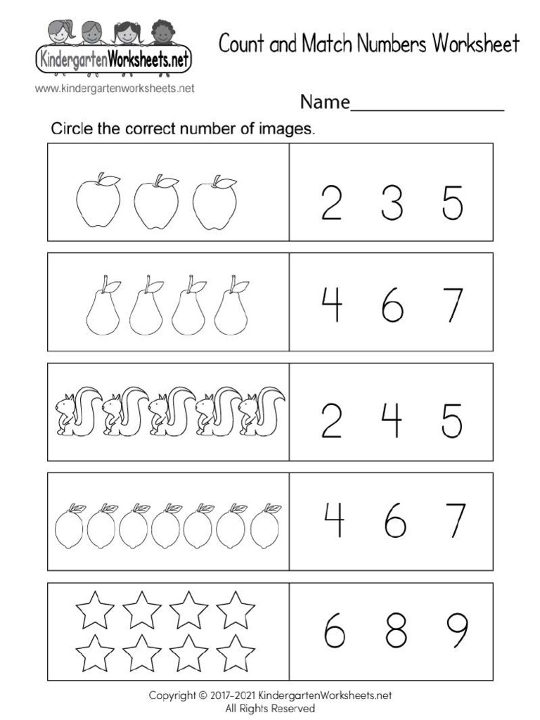 Kids Math Numbers Worksheet Printable | PDF