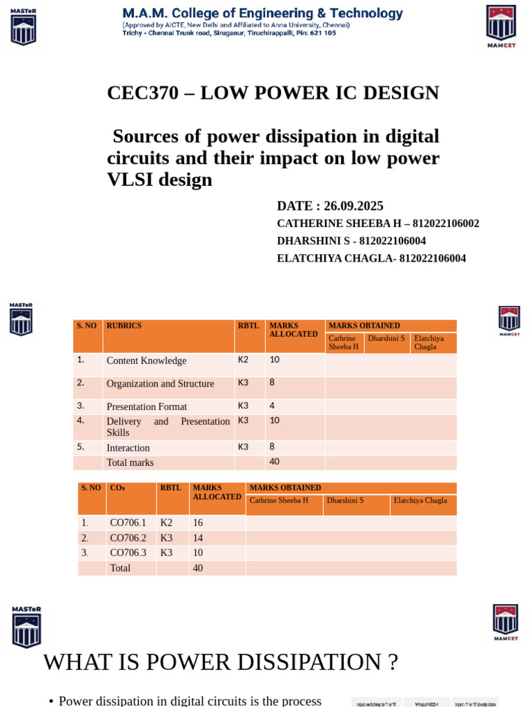 Low Power IC Design: Power Dissipation Insights | PDF | Cmos | Mosfet