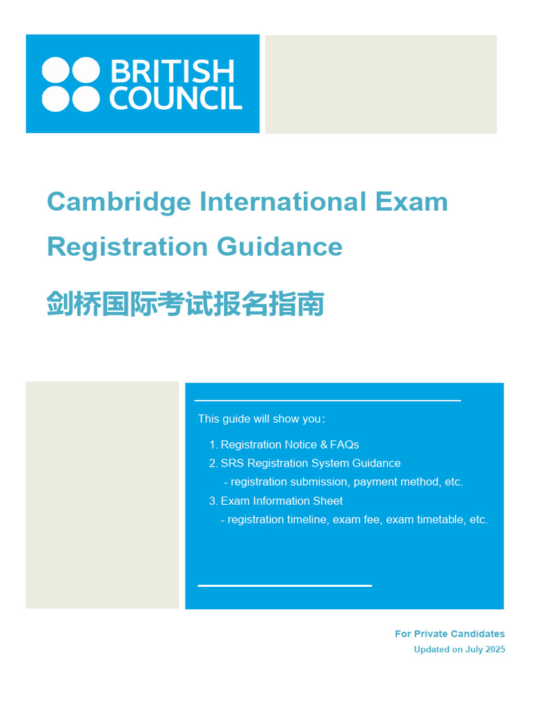 Cambridge International Exam Registration Guidance Octnov 2025 0 | PDF ...
