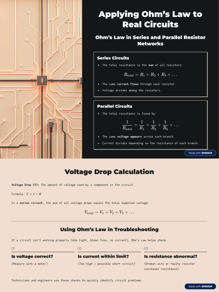 ELT 112 LEC31 Applying Ohms Law To Real Circuits 1 | PDF | Series And ...