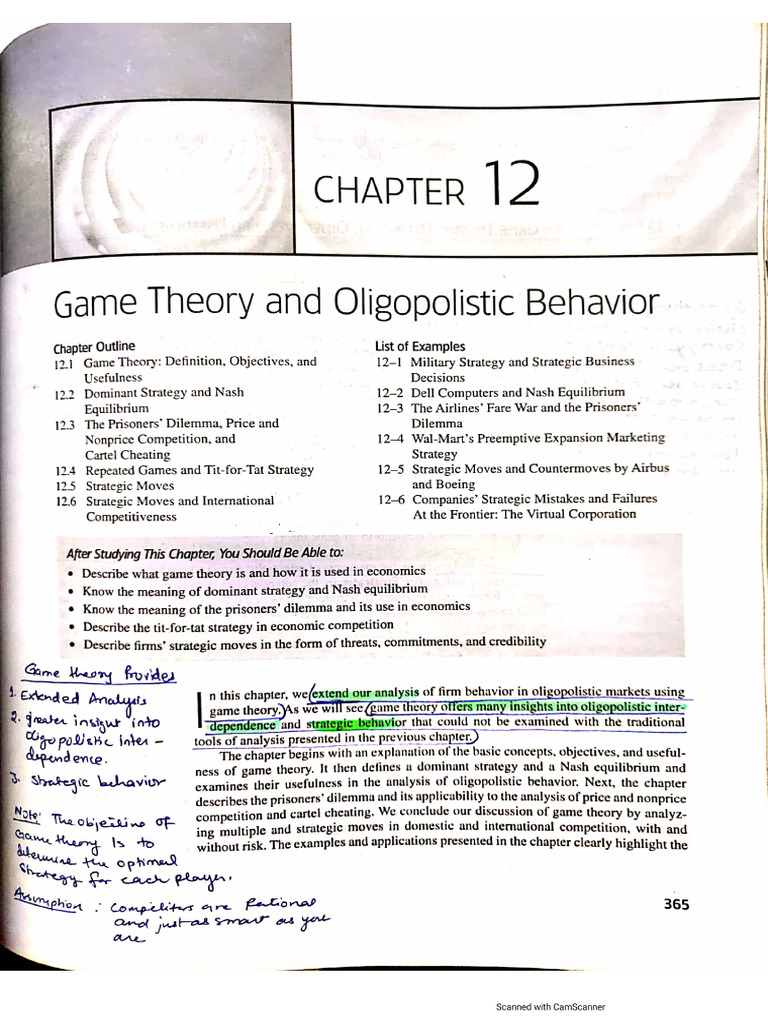Chapter 12 Game Theory | PDF
