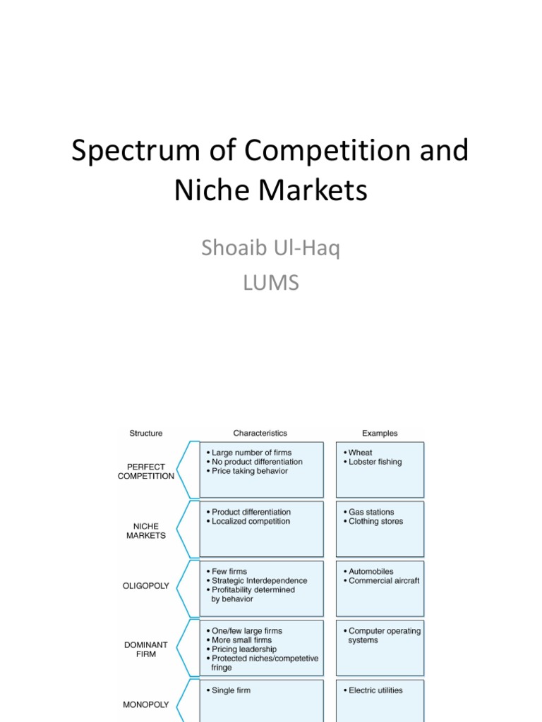 Spectrum of Competition and Niche Markets | Retail | Competition
