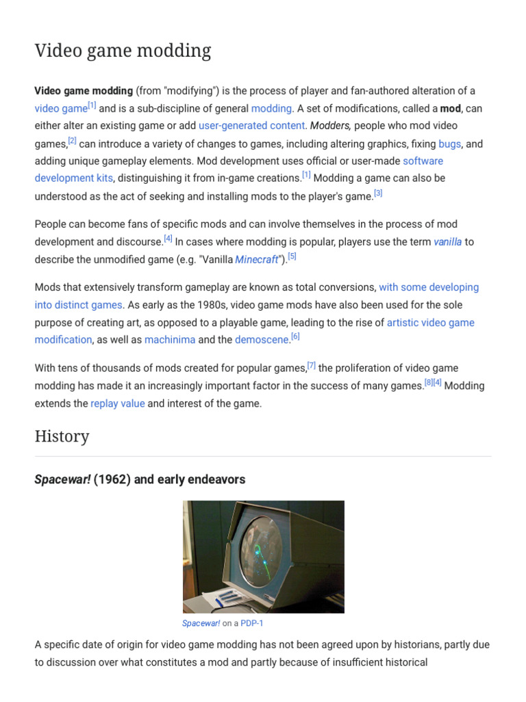 Video Game Modding - Wikipedia | PDF | Gaming | Video Games