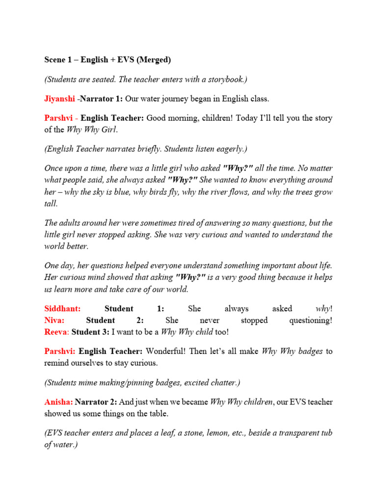 PBL Culmination Script 2025 - 1b | PDF