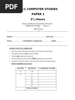 KCSE 2025 Computer PP1 Mock Exam | PDF | Waves | Computing