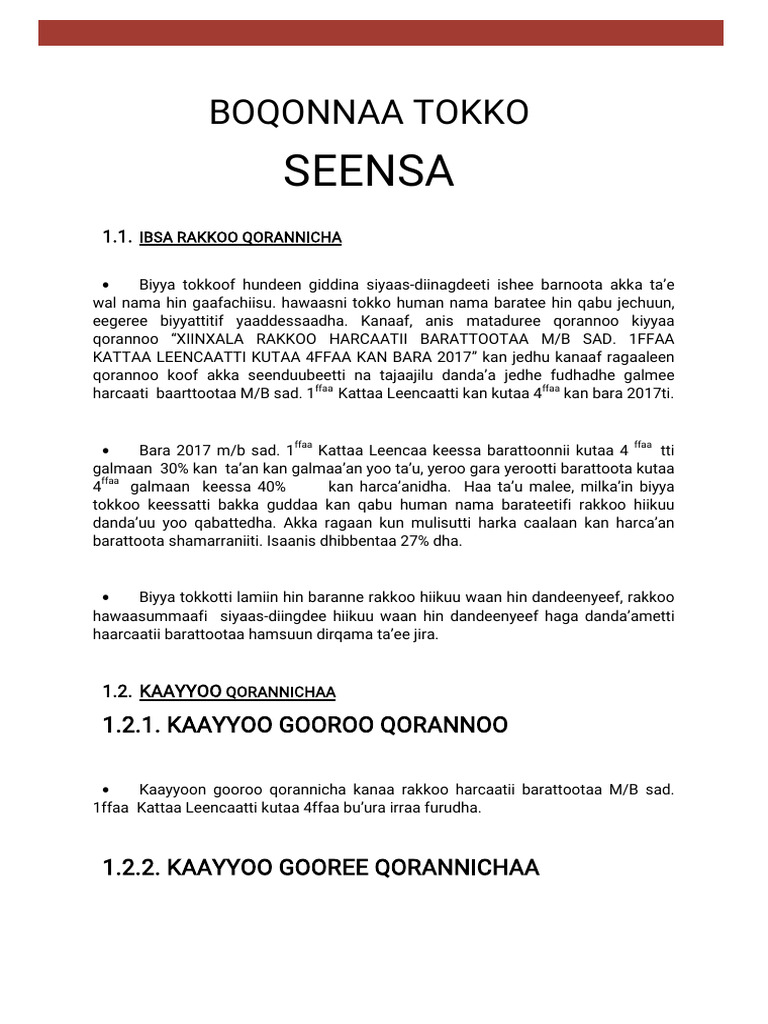 Gabaasa Qor. Boqqonnaa 1 - 3 | PDF