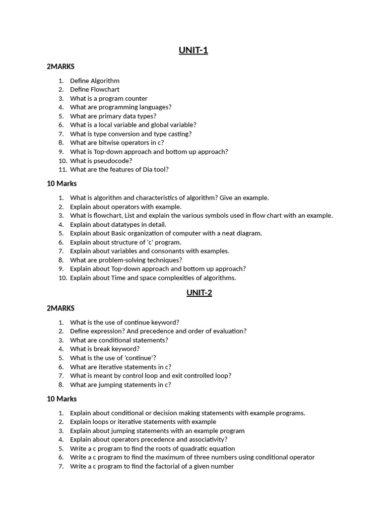 Chapter Wise Tutorial Questions | PDF | Pointer (Computer Programming) | Computer Programming