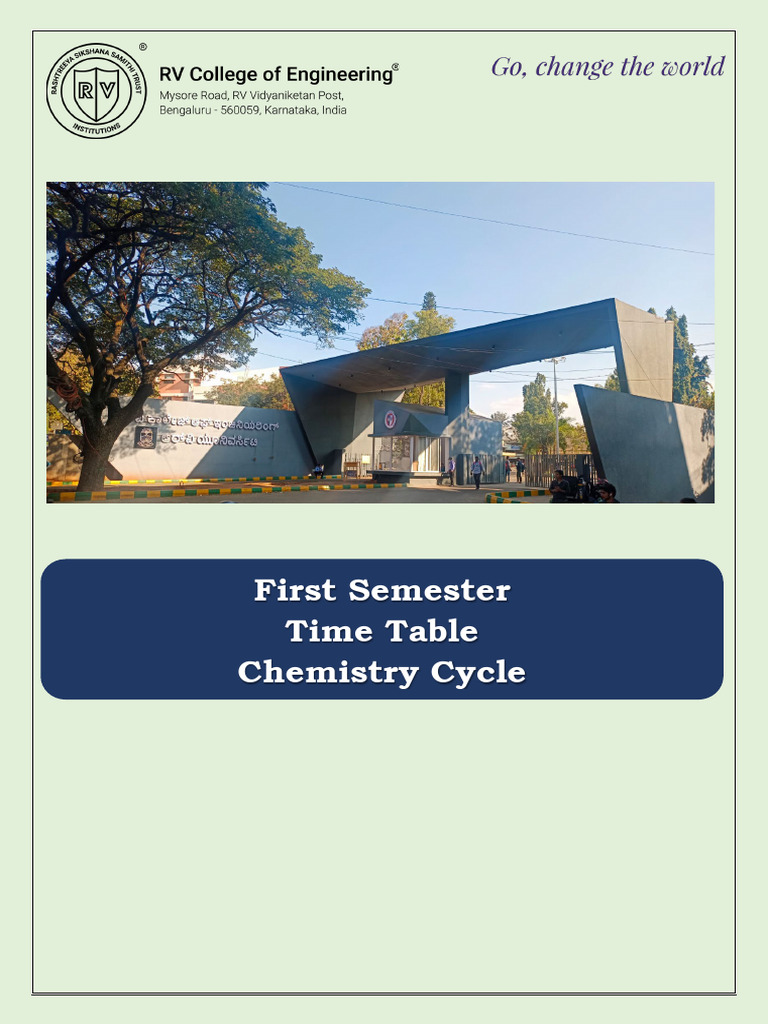 First Semester CHY Time Table | PDF