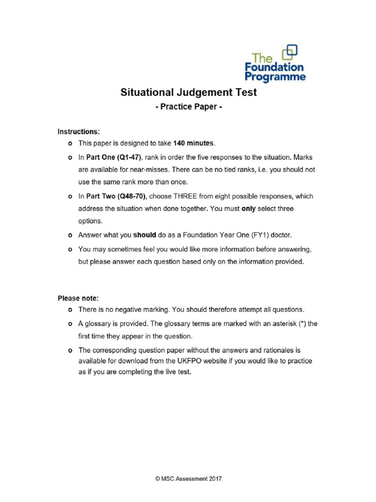 SJT Practice | PDF