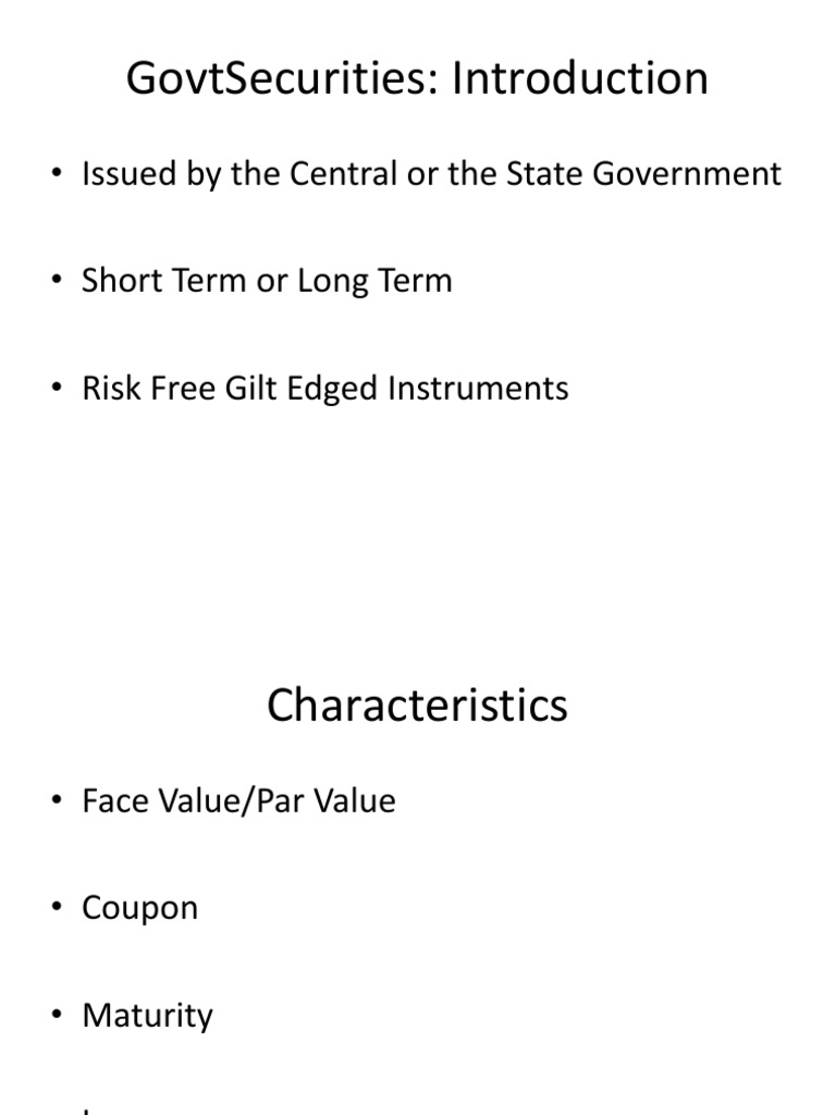 Govt Securities | PDF | Bonds (Finance) | Negotiable Instrument