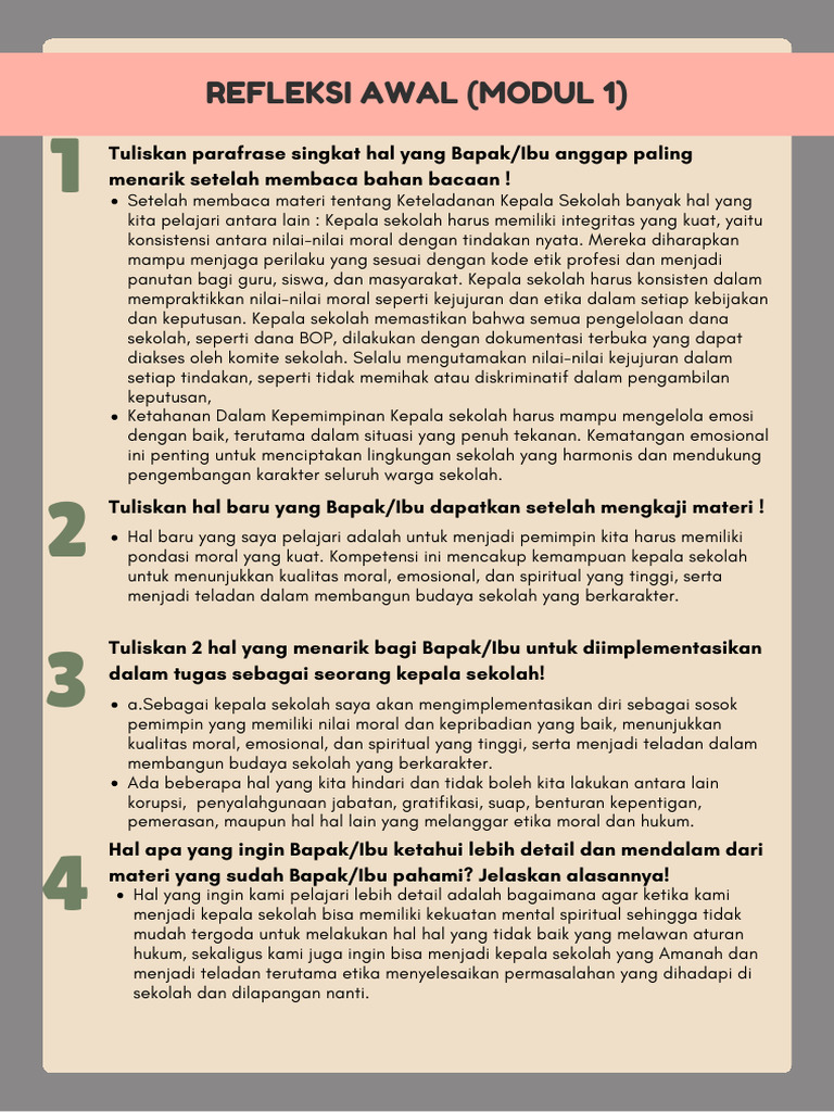 Keteladanan Moral Kepala Sekolah | PDF
