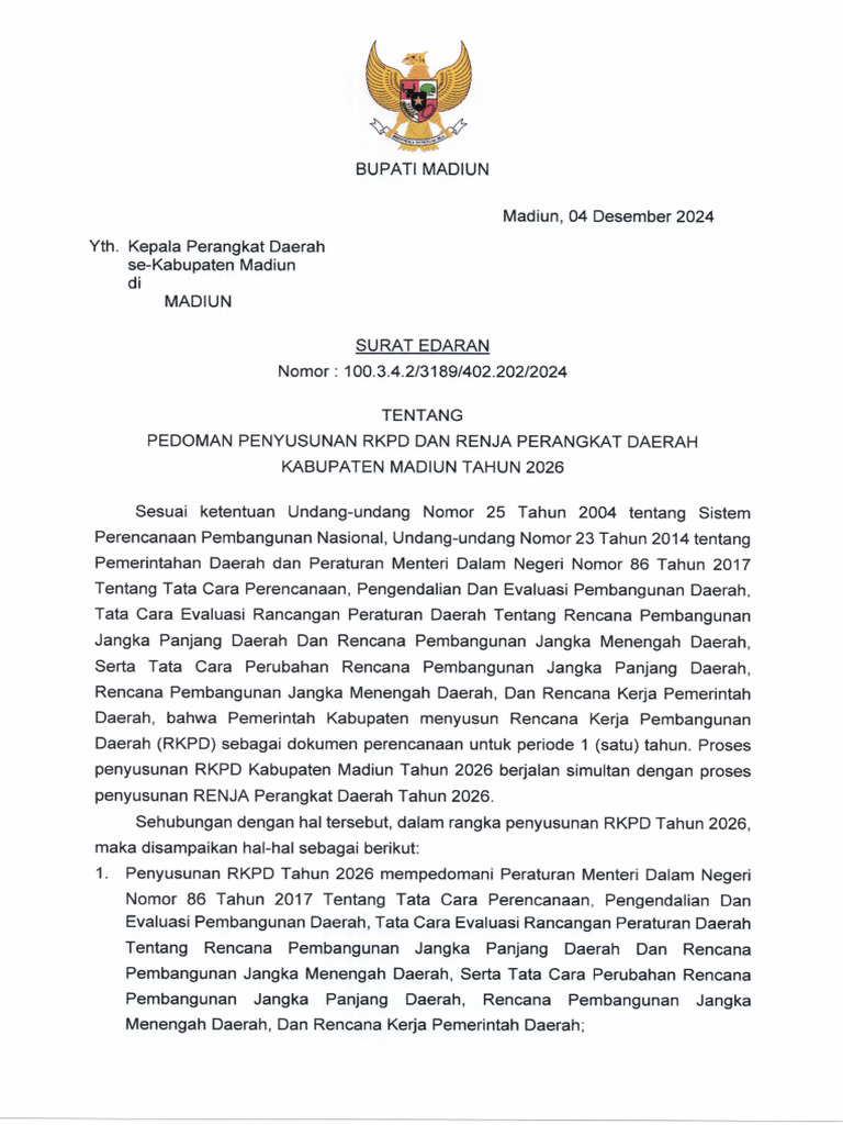 Se Penyusunan Renja PD Dan RKPD 2026 | PDF