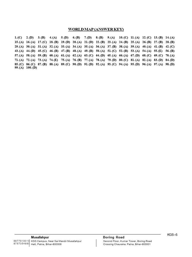 Worldmap (Answerkey) - 8477959345 | PDF