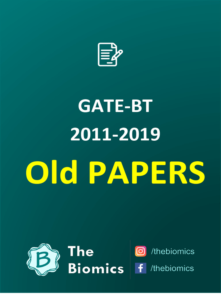 GATE Biotechnology (BT) Old Papers 2010-2020 | PDF | Enzyme Inhibitor ...