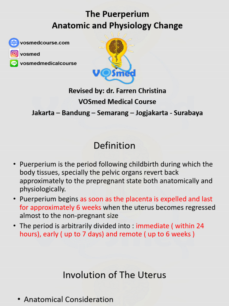 (New) The Puerperium Anatomic and Physiology Change | PDF | Uterus ...