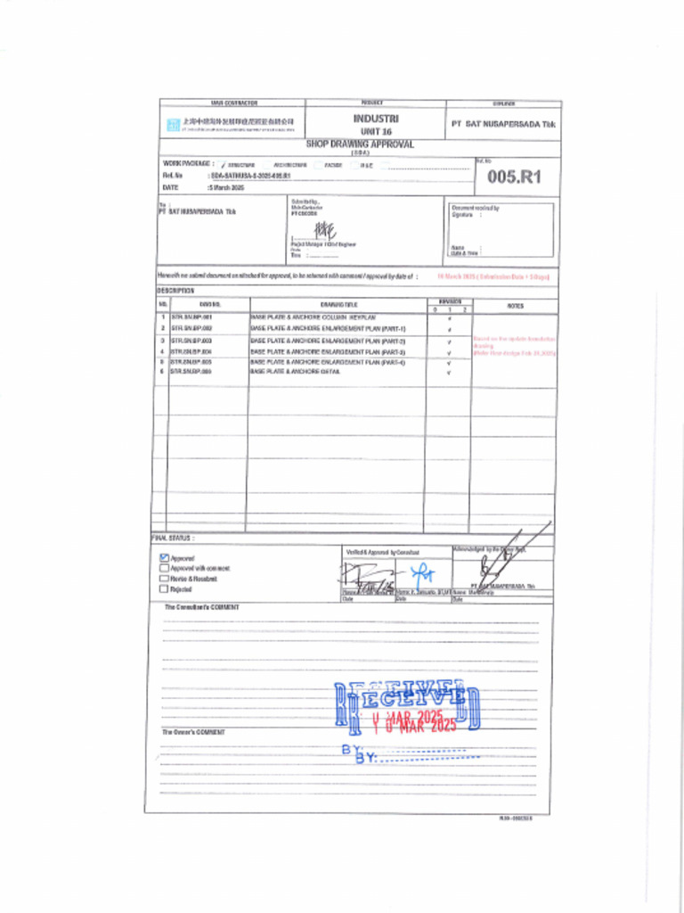 SDA SATNUSA S 2025 005.R1 Baseplate & Anchor Layout. | PDF
