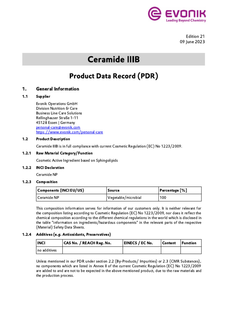 Ceramide IIIB 1 | PDF