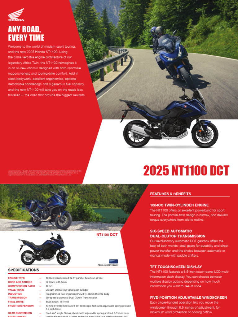 2025 Honda NT1100 DCT Overview | PDF | Automatic Transmission | Motor ...