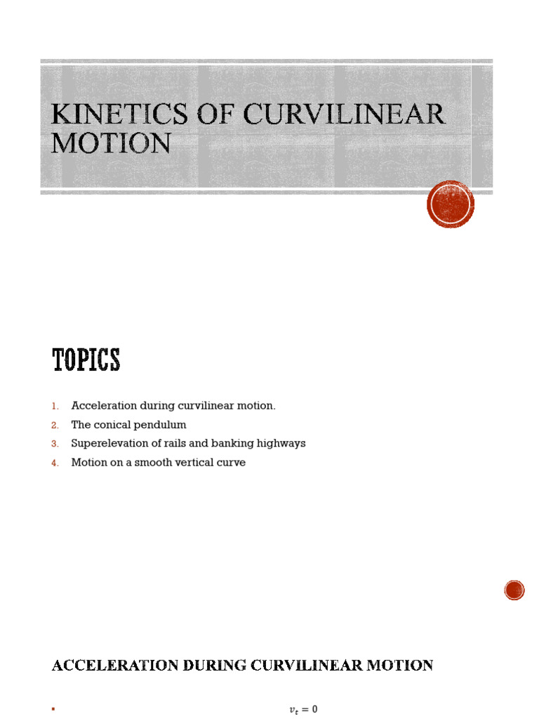 Kinetics of Curvilinear Motion | PDF | Acceleration | Force