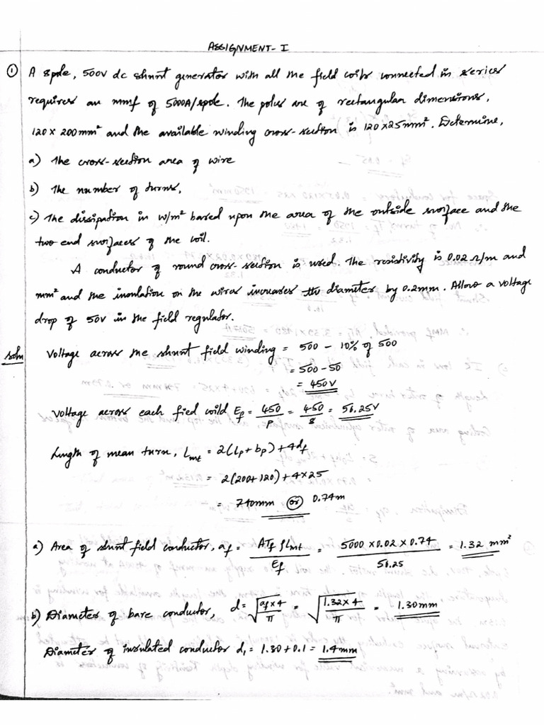 Electrical Machine Design Assignment ? ? | PDF
