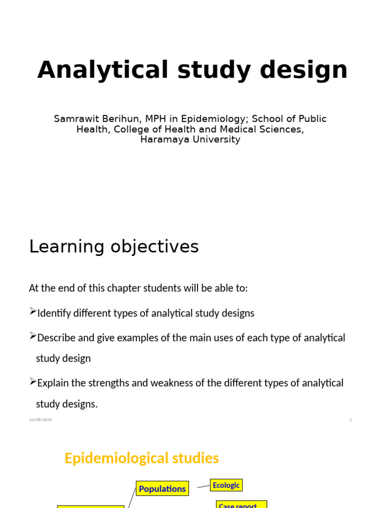 8 Analytic Study Design | PDF | Cohort Study | Clinical Trial
